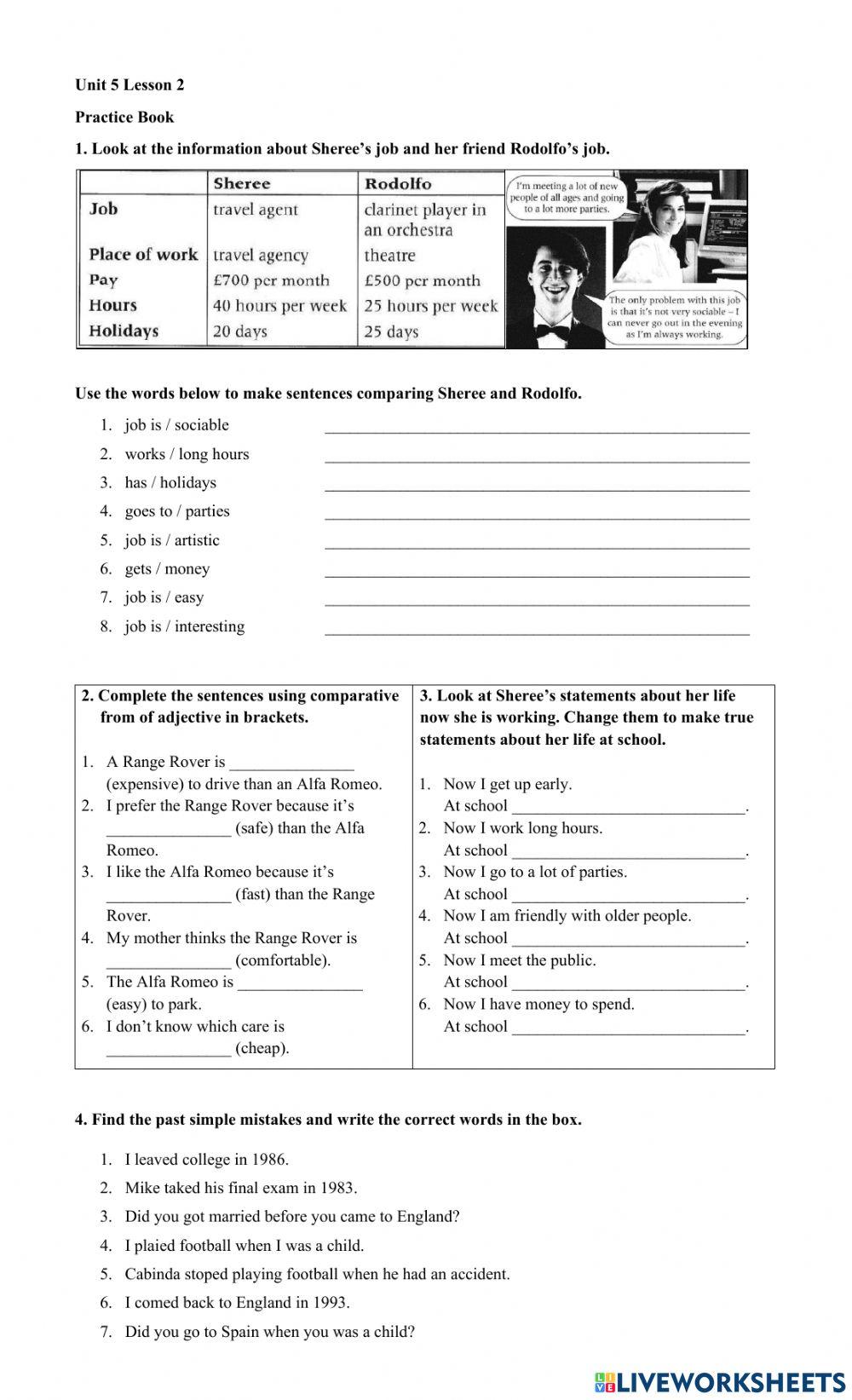 E6 Unit 5 Lesson 2 PB online exercise for | Live Worksheets