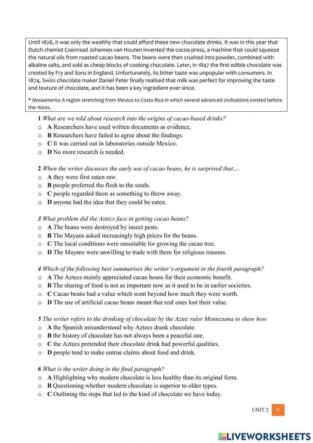 M2-02B-Reading worksheet | Live Worksheets