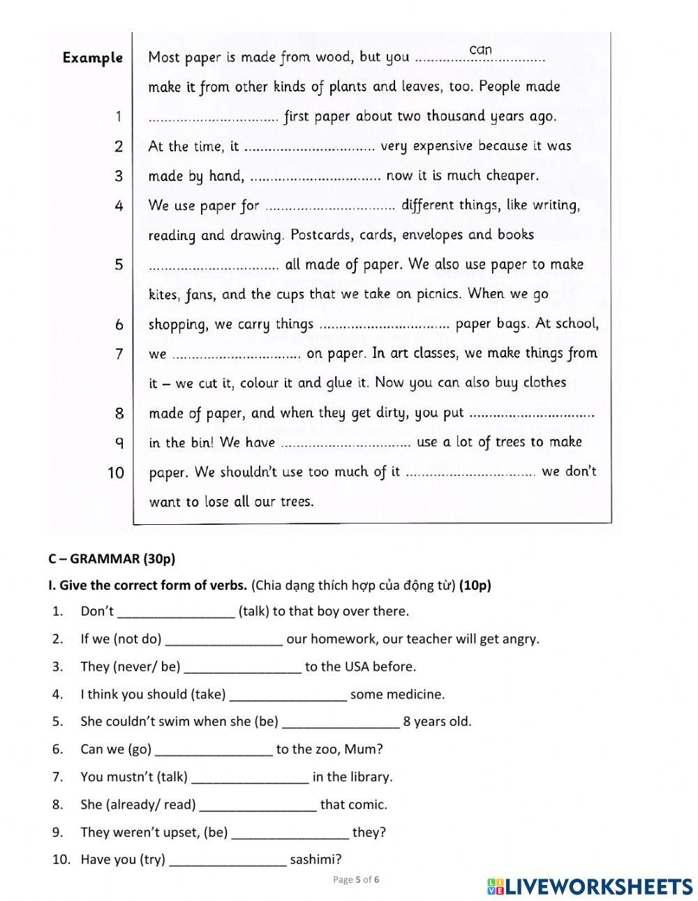 End-of-course Test interactive worksheet | Live Worksheets