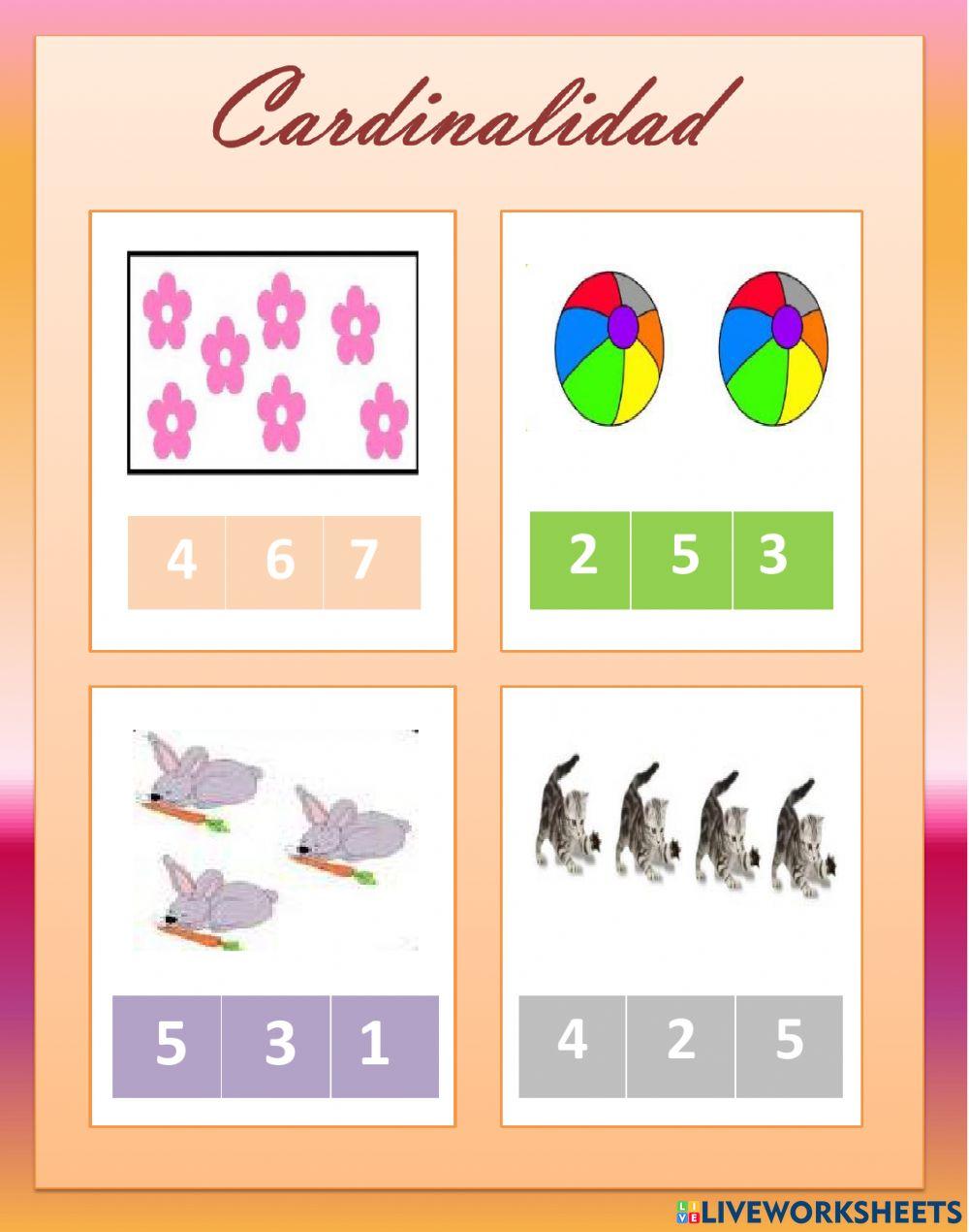 Cardinalidad worksheet | Live Worksheets