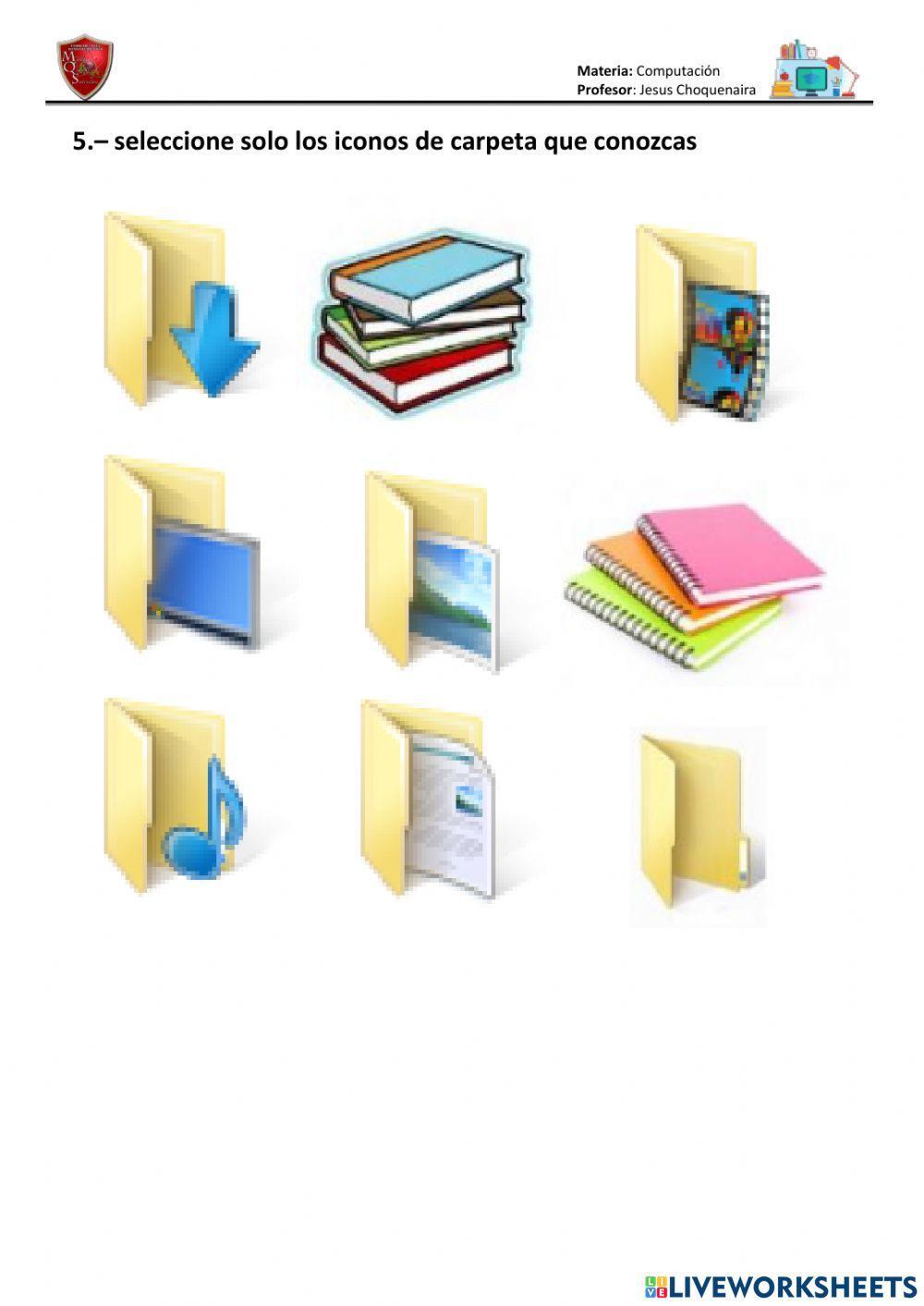 Carpeta y archi… | Free Interactive Worksheets | 1914406