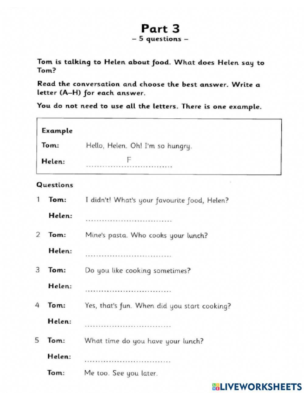 FLYERS- TEST 5- BOOK 1 -TEST 1 - PART 1 READING AND