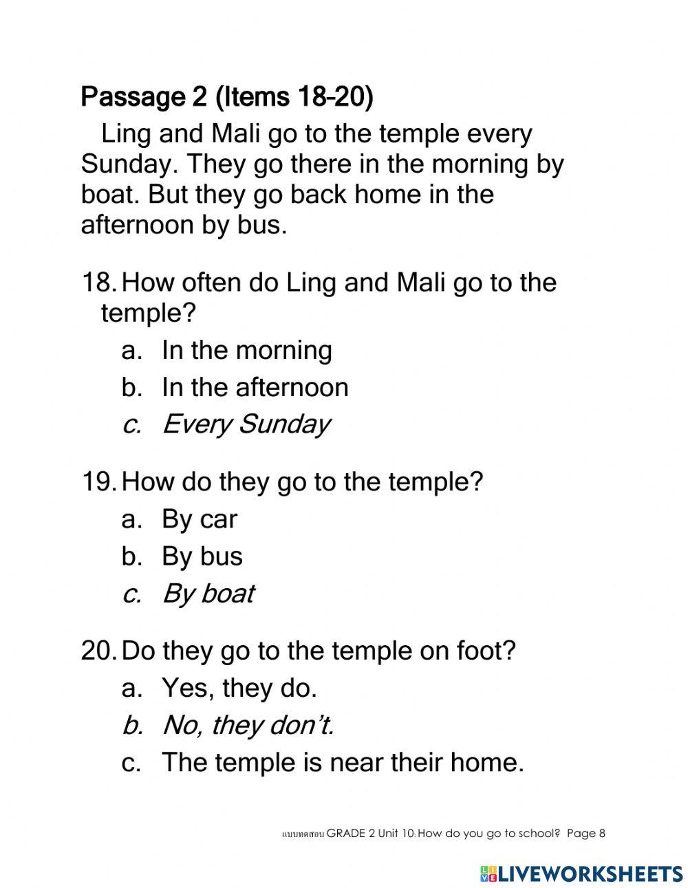 Grade 2 Unit 10 1914679 | farung2021 | Live Worksheets