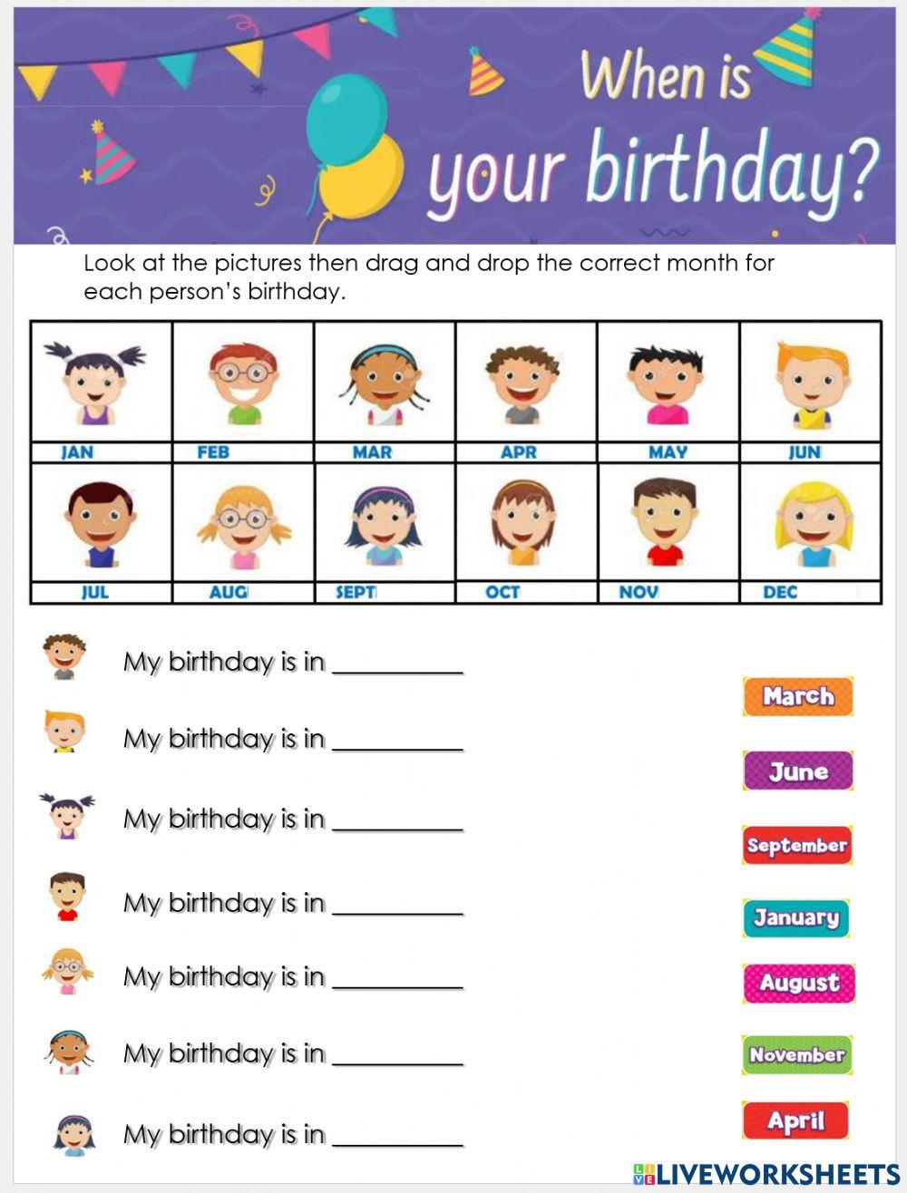 Months and abbreviations worksheet | Live Worksheets