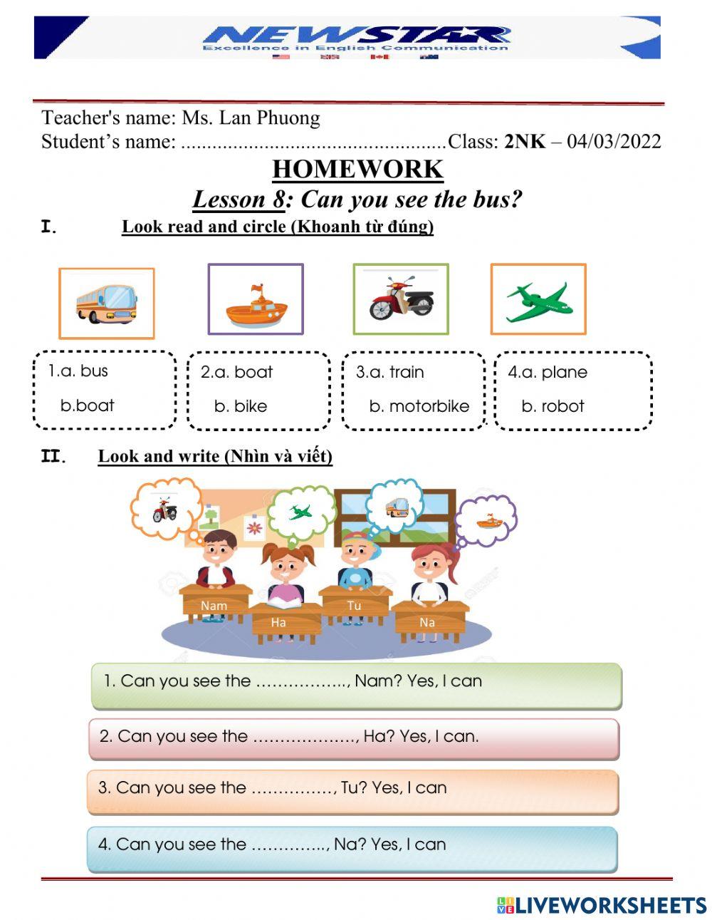 2NK-l8-transportation 1 worksheet | Live Worksheets