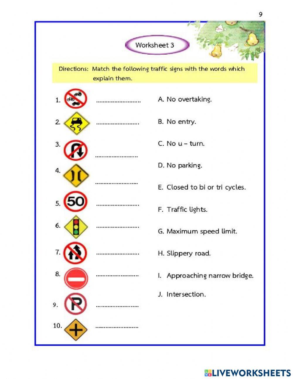 Signs M4 | Free Interactive Worksheets | 4098119