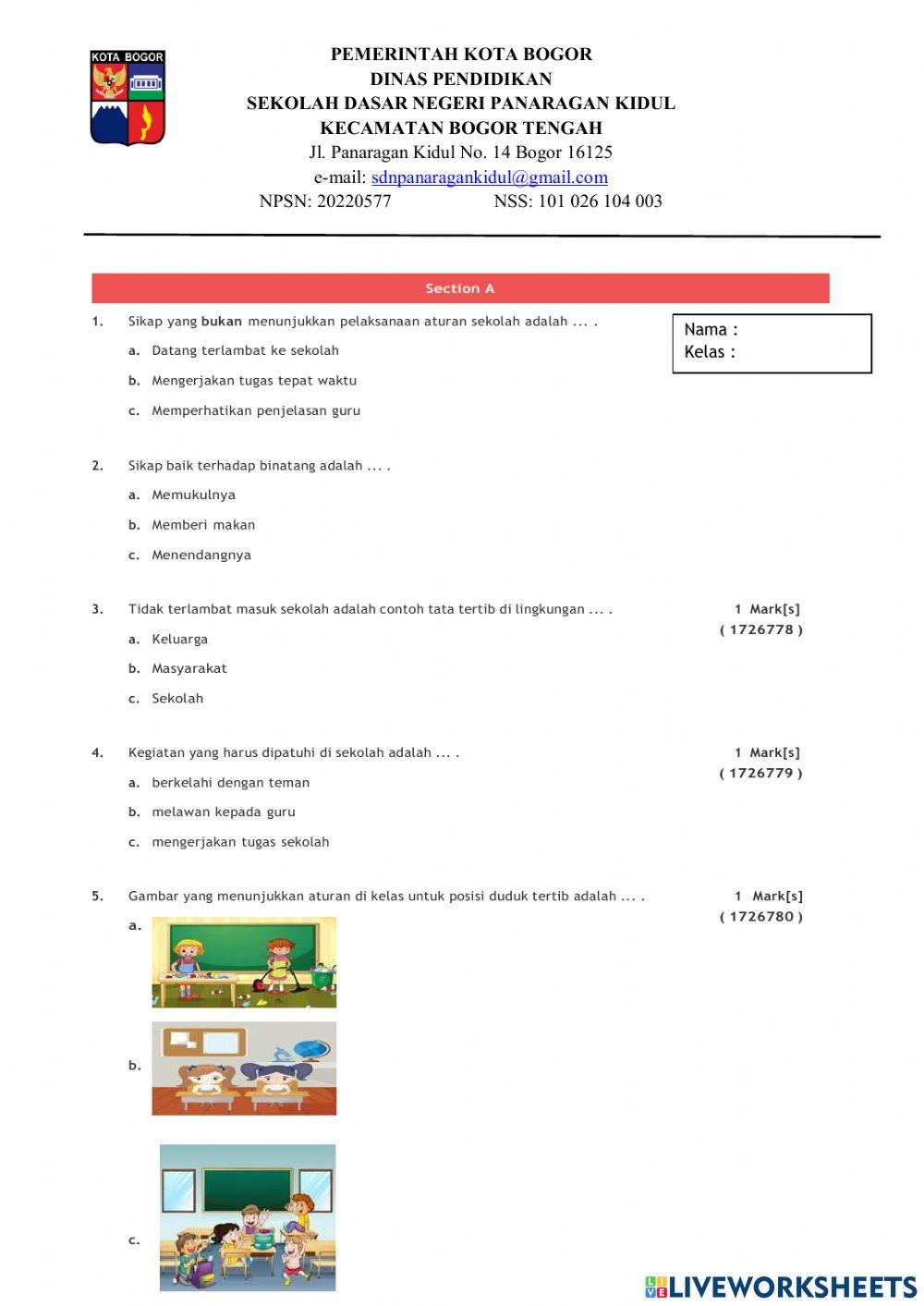 Pkn online exercise for 2 | Live Worksheets