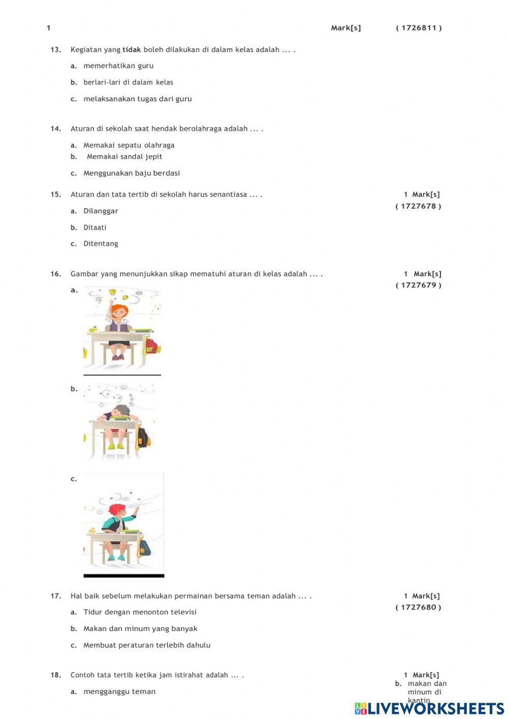 Pkn online exercise for 2 | Live Worksheets