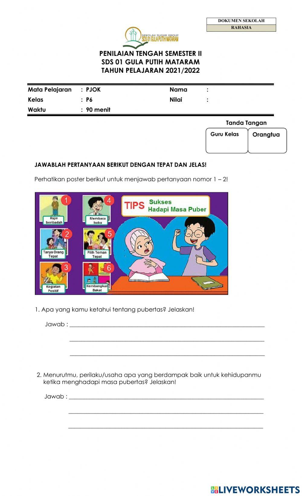 Mid Term P6 PE worksheet | Live Worksheets