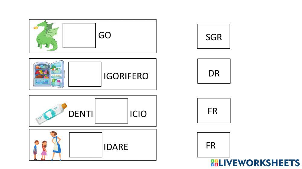 Suoni difficili online exercise for primaria | Live Worksheets