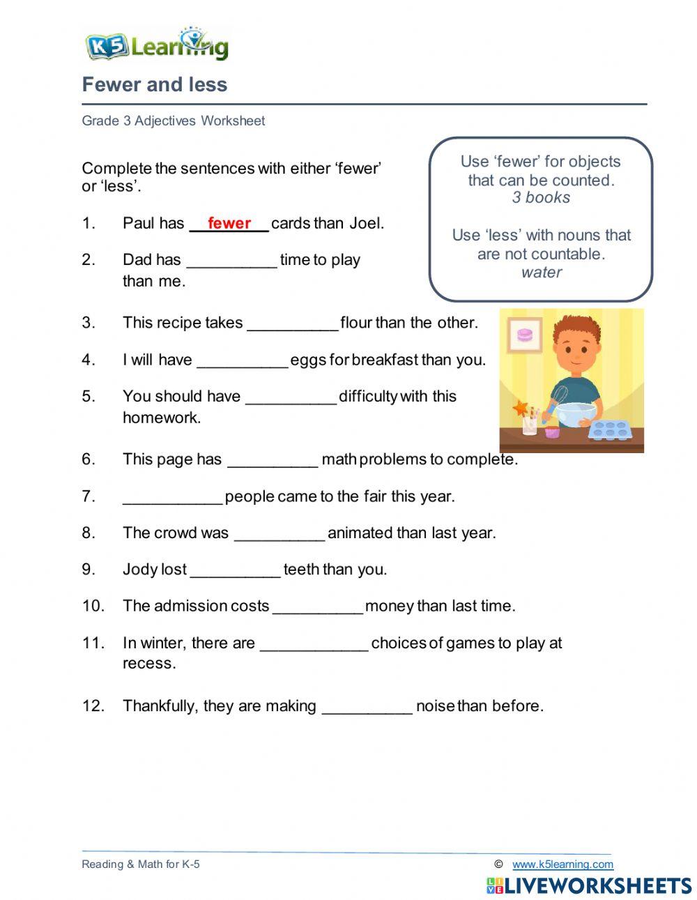 Choosing Fewer Or Less Online Exercise For Live Worksheets choosing-fewer-or-less-online-exercise-for-live-worksheets