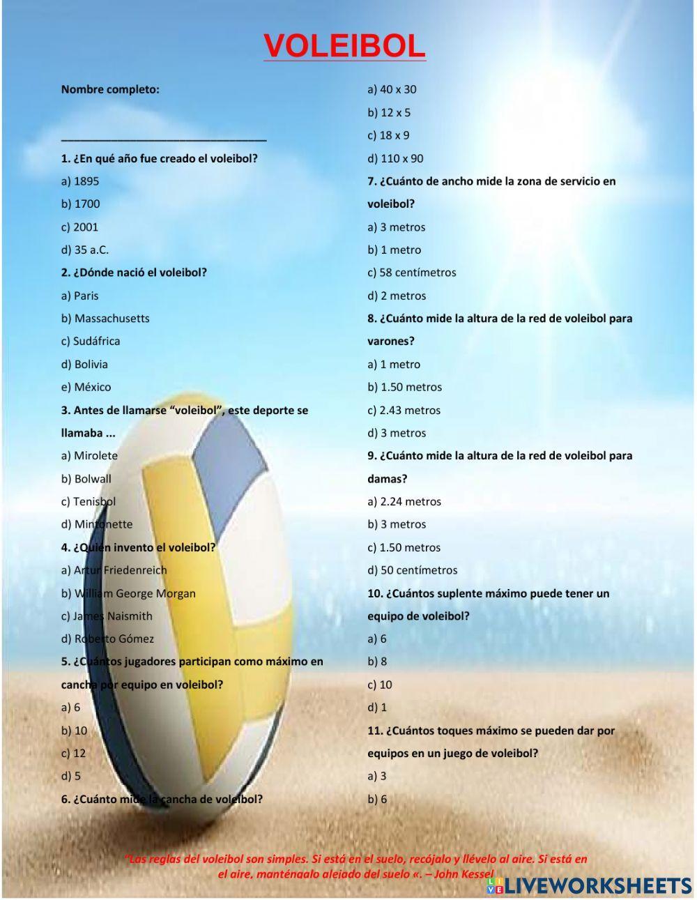 1915611 | Preguntas de voleibol | fabianforero2022