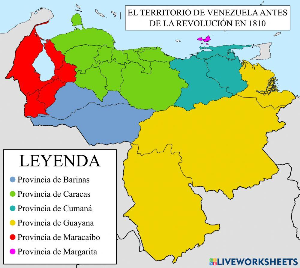 Provincias de Venenzuela worksheet | Live Worksheets