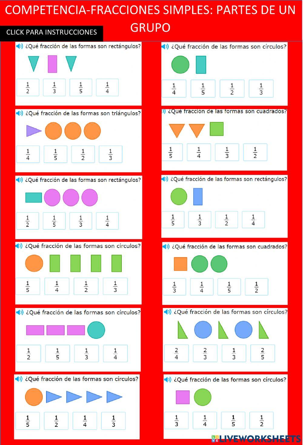 1915836 | Fracciones simples: partes de un todo