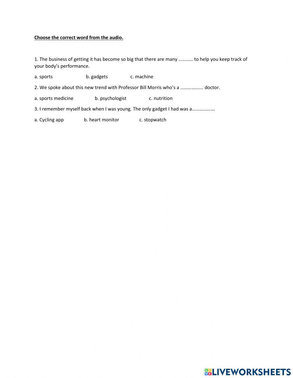 Lesson 9 Assessment online exercise for | Live Worksheets