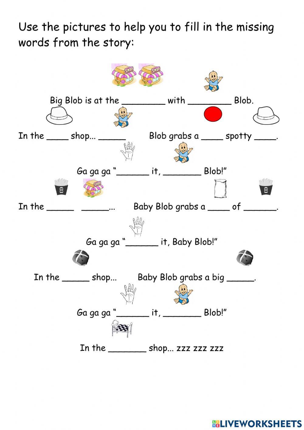 blob worksheet