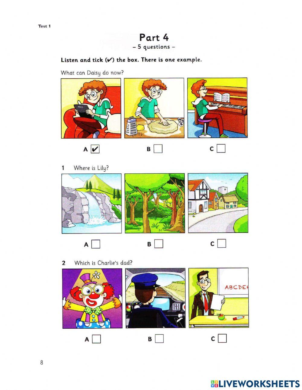 Movers Listenin… | Free Interactive Worksheets | 4281933