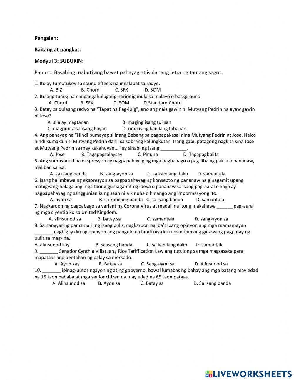 2767882 | Q3-Mod3(Konsepto ng Pananaw) : Subukin | JANET