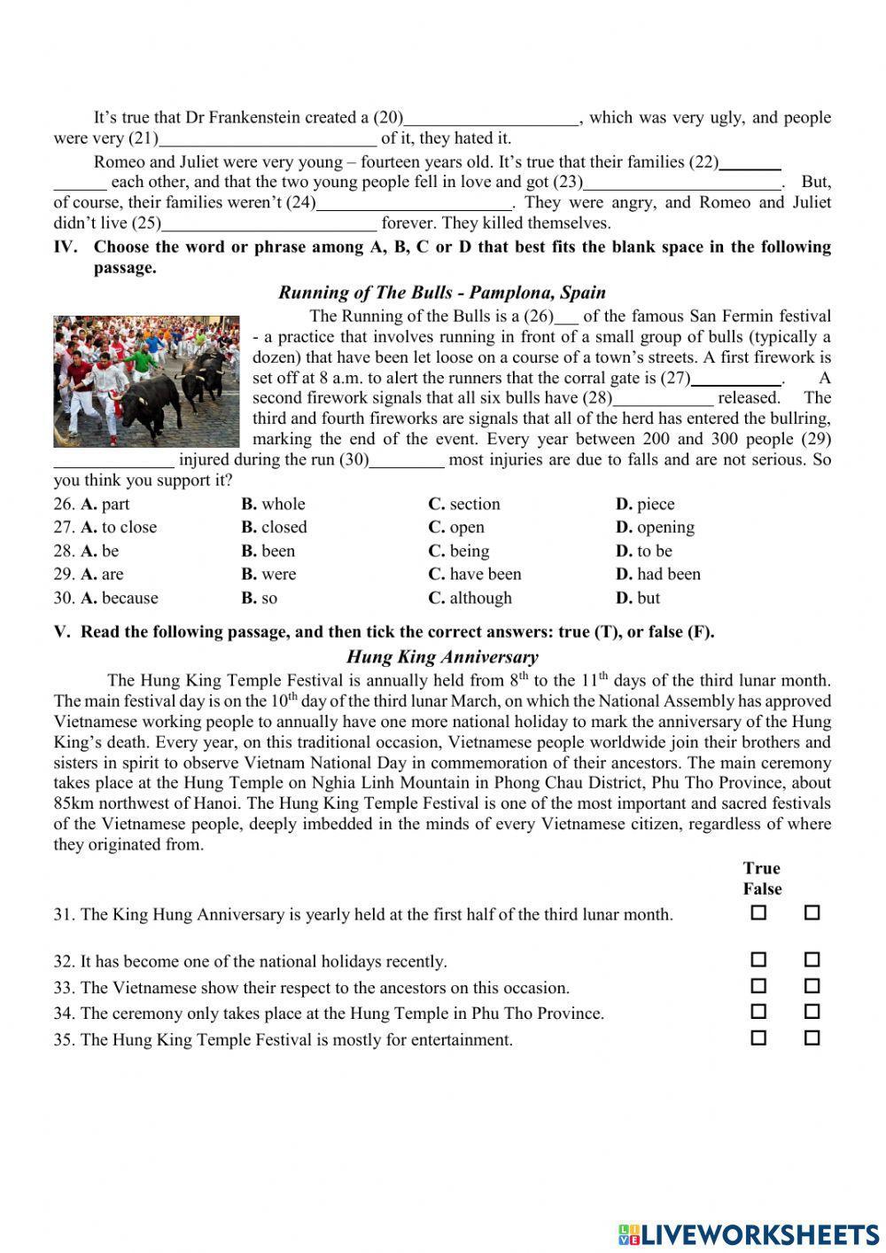 1916960 | English 7 Review 3 (1) | Đo | LiveWorksheets