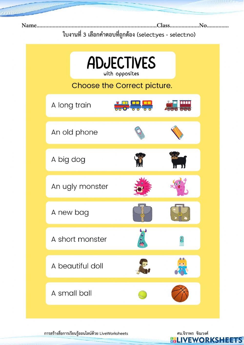 Adjective online exercise for | Live Worksheets