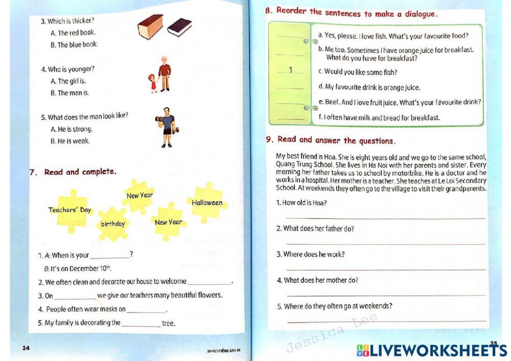 Review 3 grade 4 worksheet | Live Worksheets