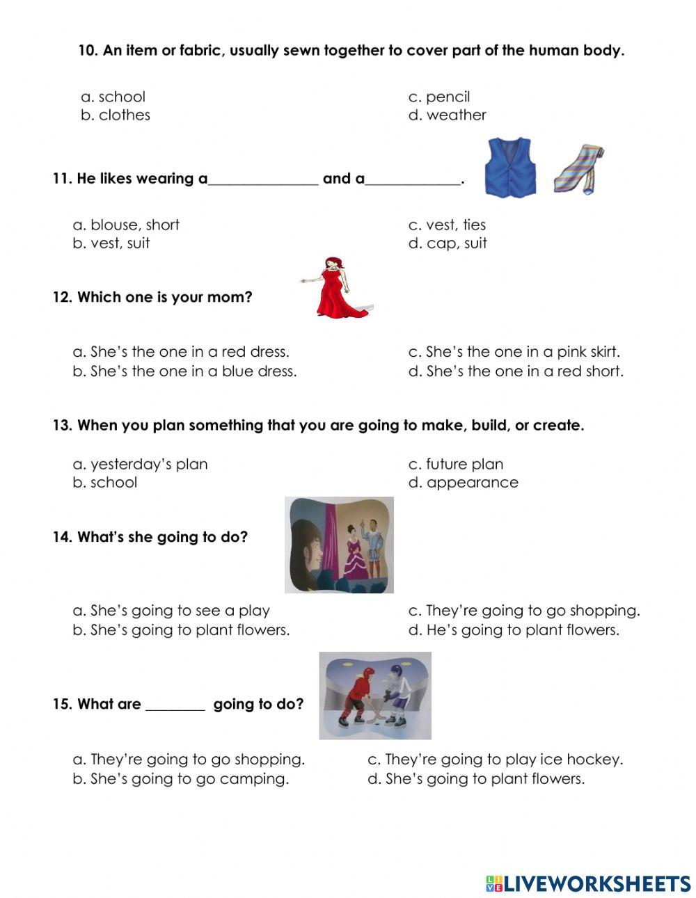P4-1 Term 2 English Final Test worksheet | Live Worksheets