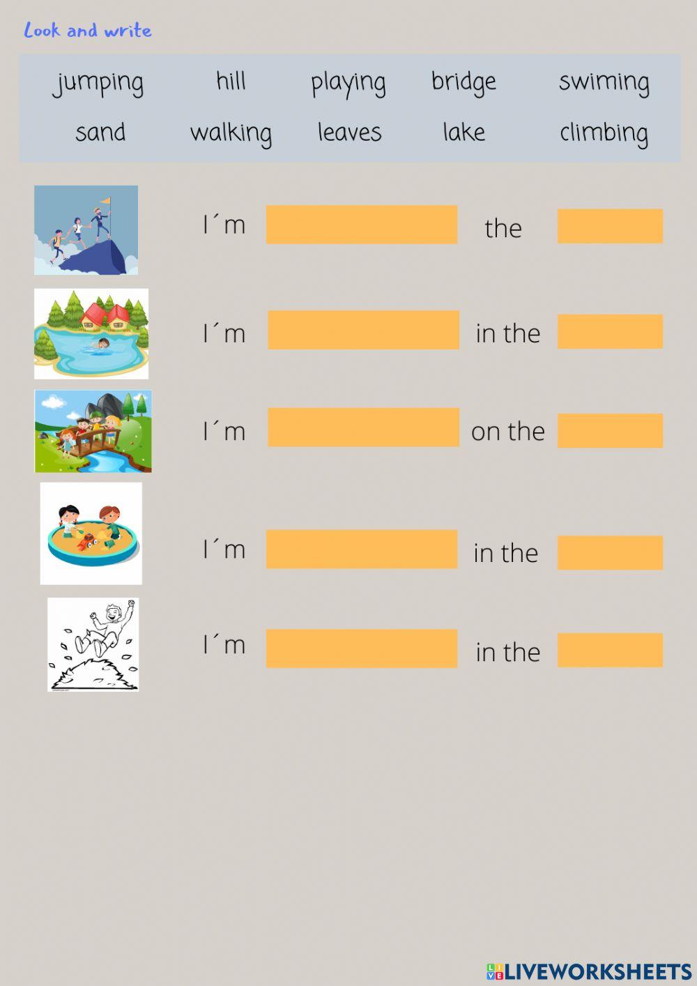 Nature trail exercise | Live Worksheets