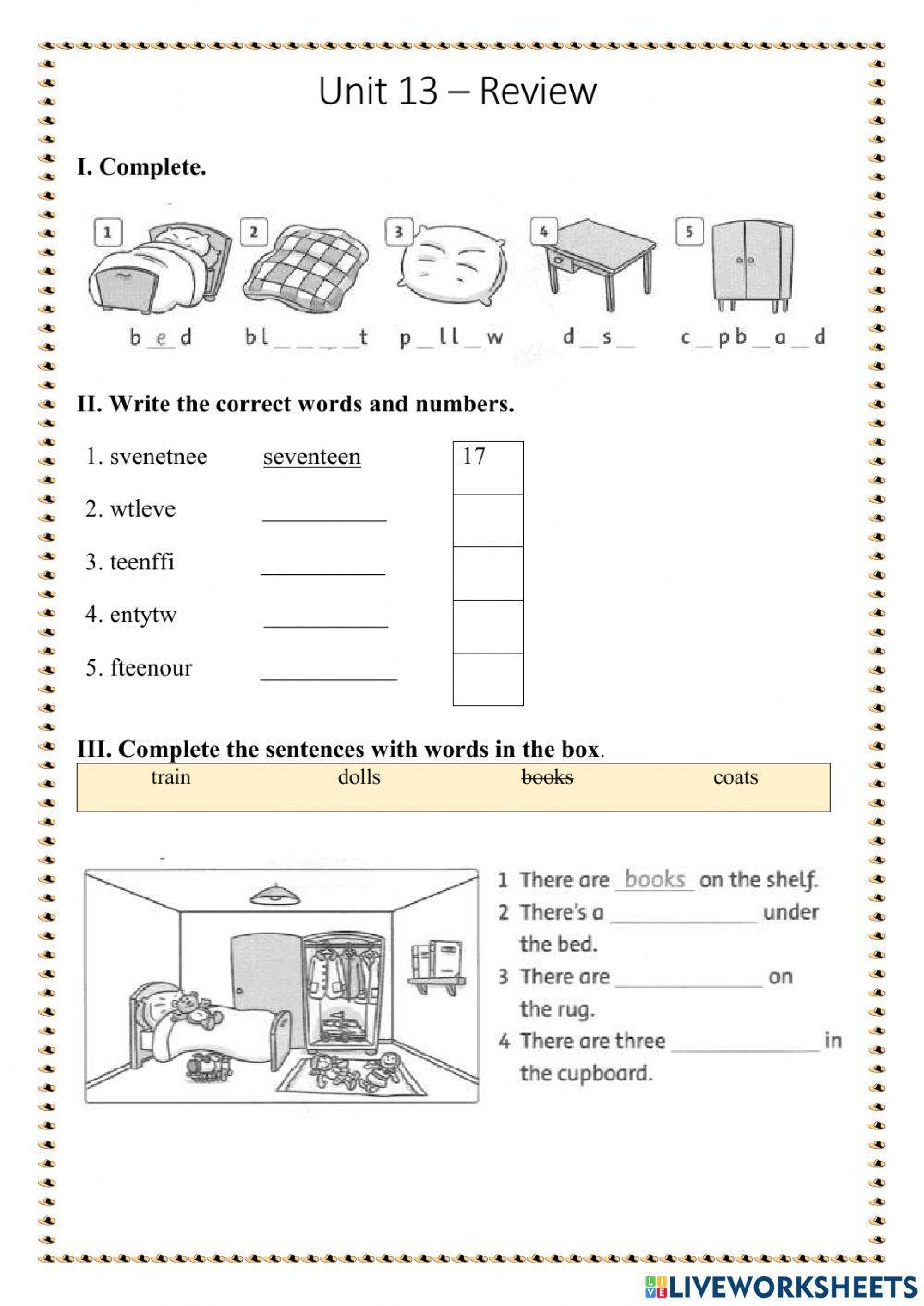 Unit 13: Tidy u… | Free Interactive Worksheets | 1918315