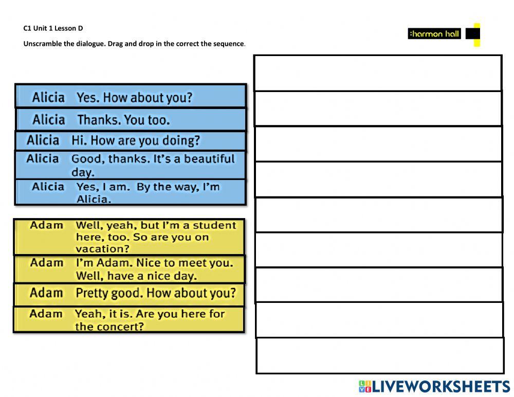 HH C1 Unit 1 LD worksheet | Live Worksheets