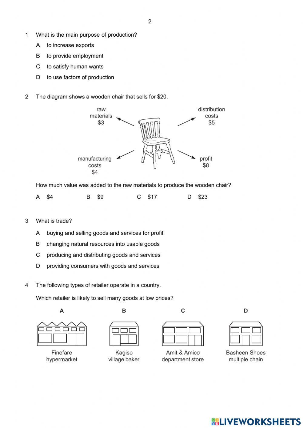MCQs - part 1 online exercise for | Live Worksheets