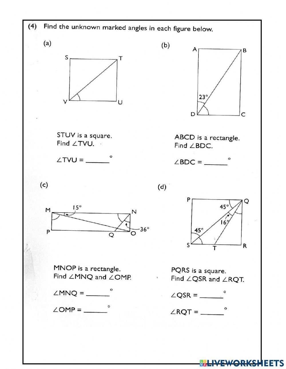 Angles | Free Interactive Worksheets | 1918664