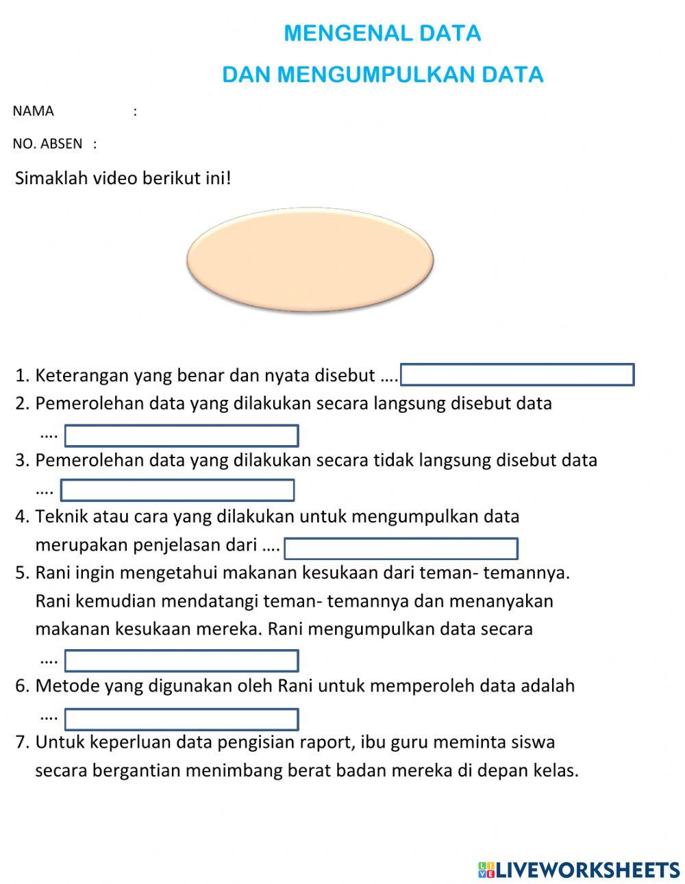 Mengenal Data worksheet | Live Worksheets