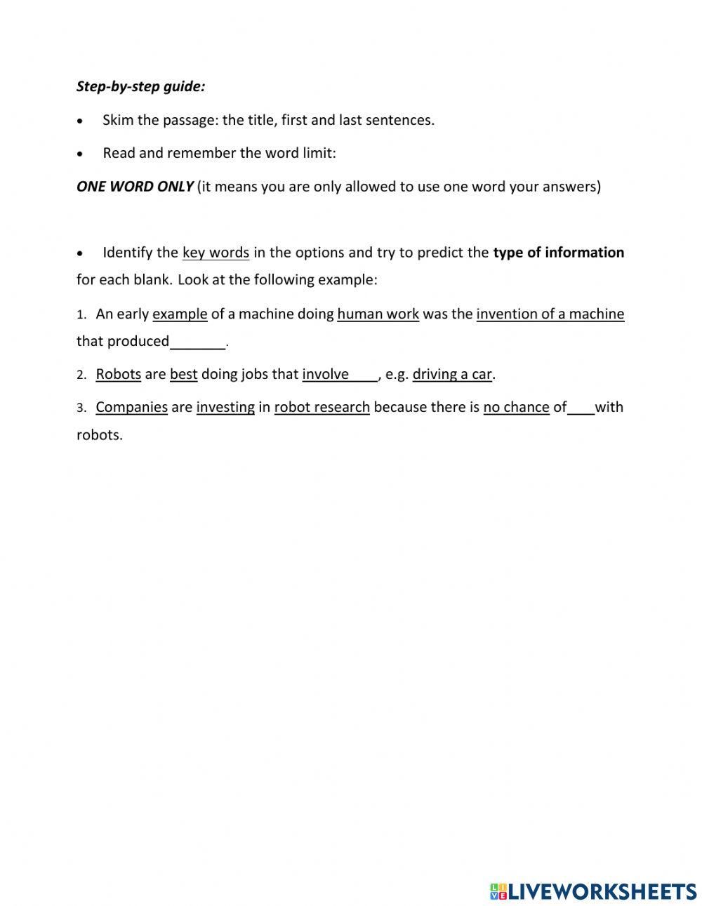 Learning Guide - Unit 4 - Reading worksheet | Live Worksheets