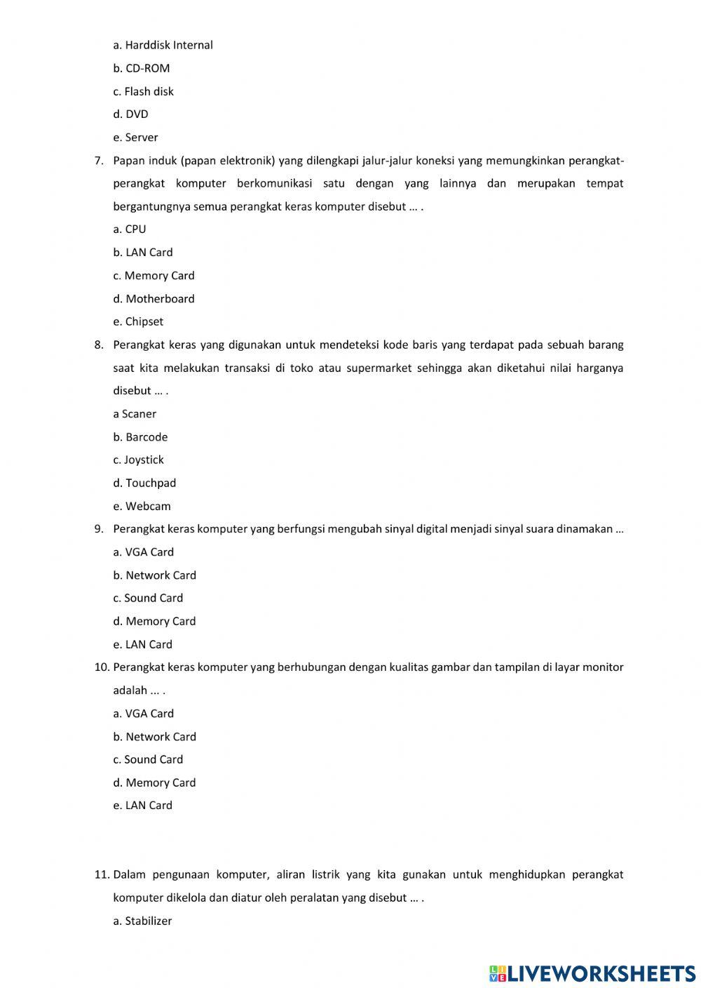 INFORMATIKA X online exercise for | Live Worksheets