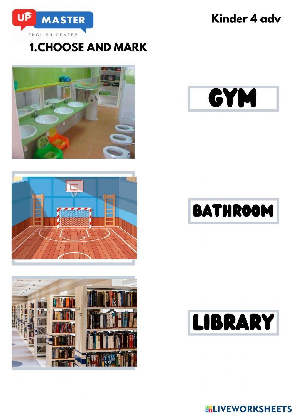 Parts of school online activity | Live Worksheets