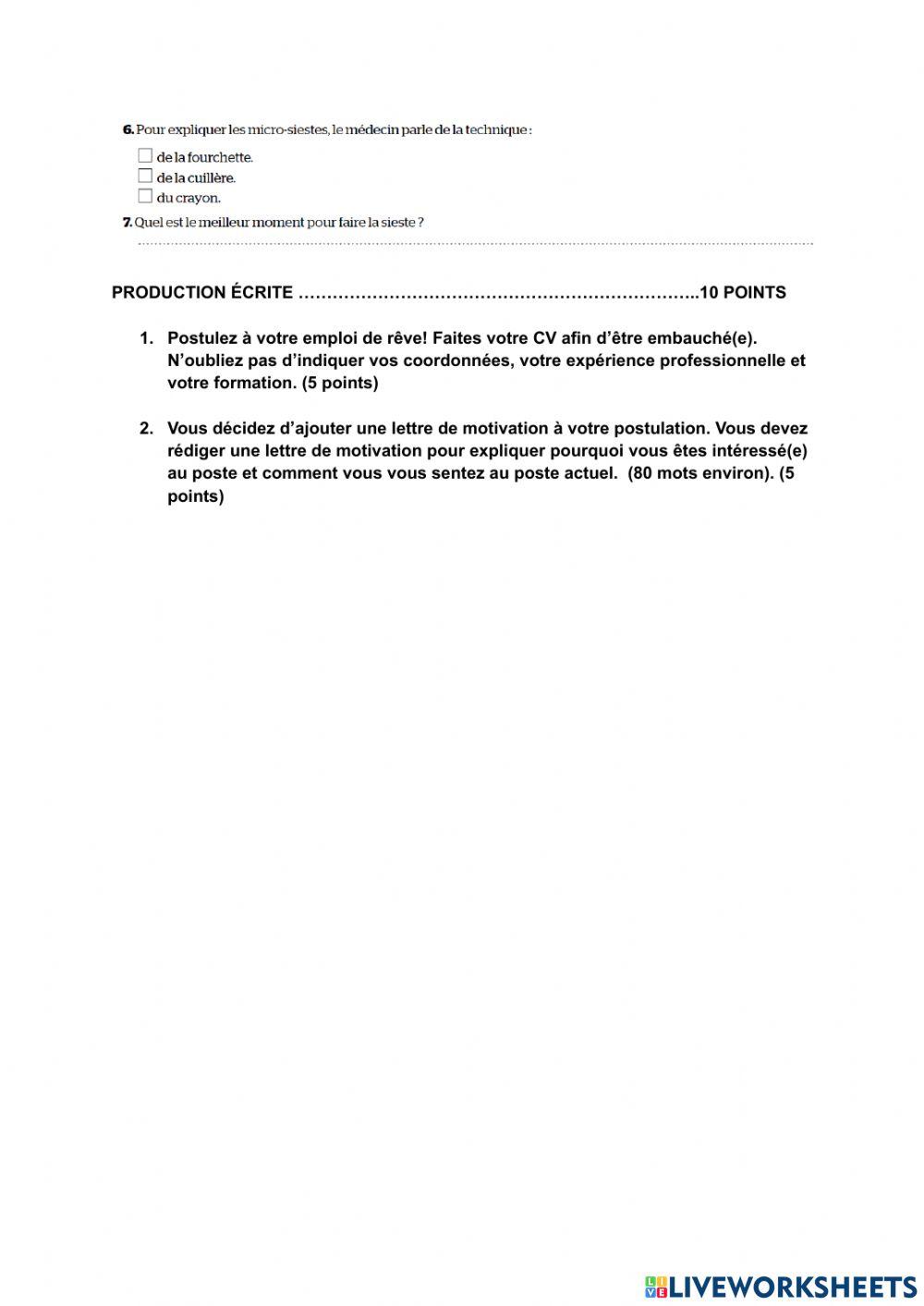 1920256 | Évaluation n5 | sbm17 | LiveWorksheets