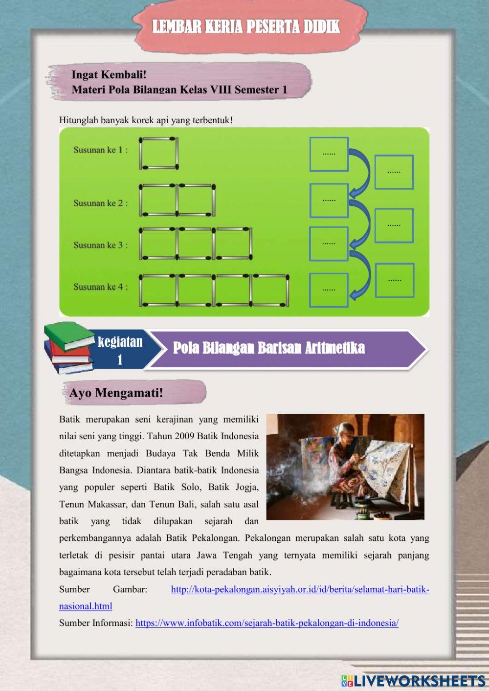 Barisan Aritmetika | Live Worksheets