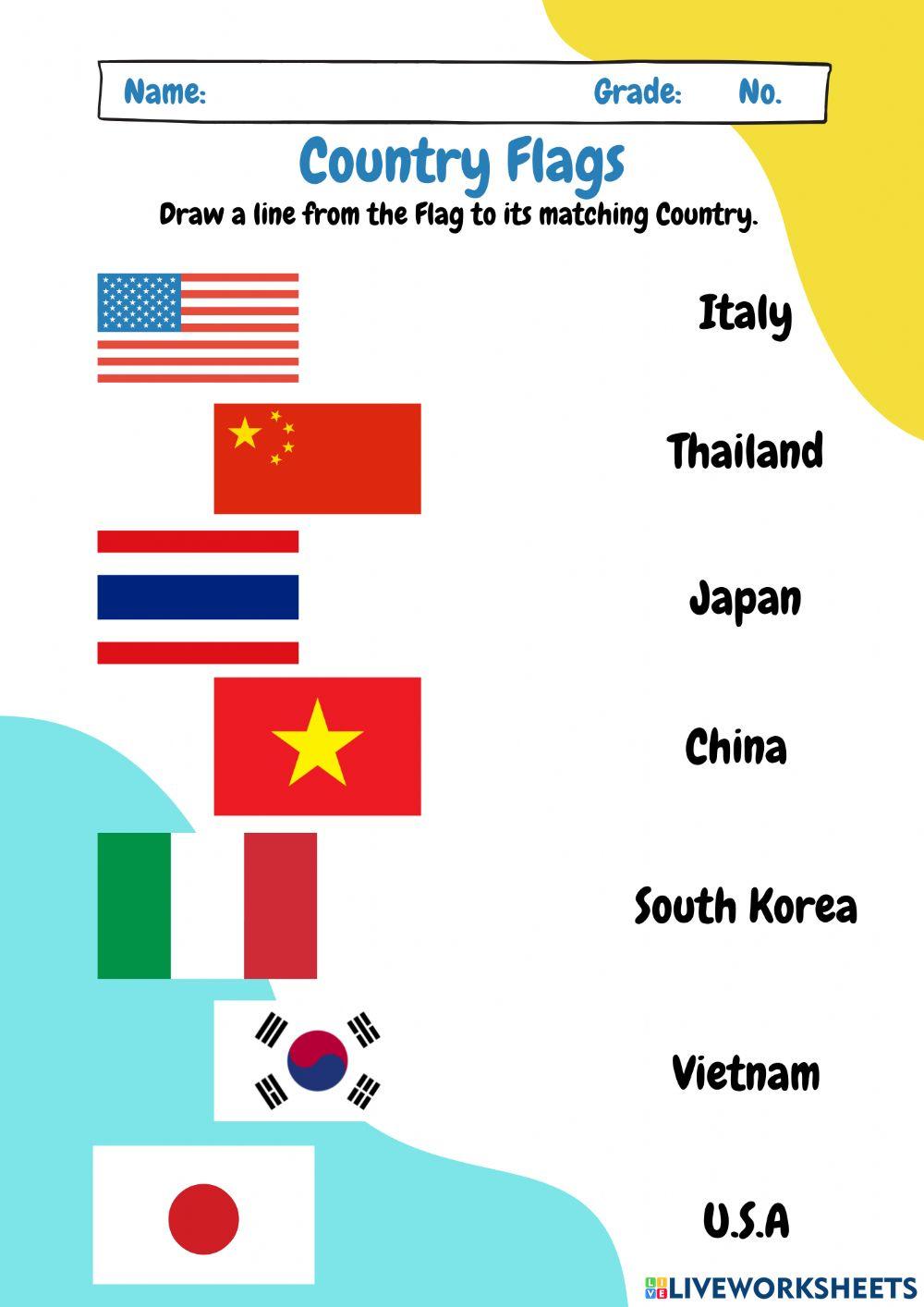 Country Flags exercise | Live Worksheets