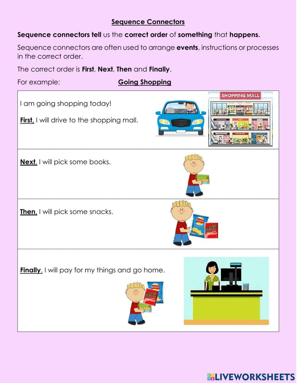 Year 2 Sequence Connectors online exercise for | Live Worksheets