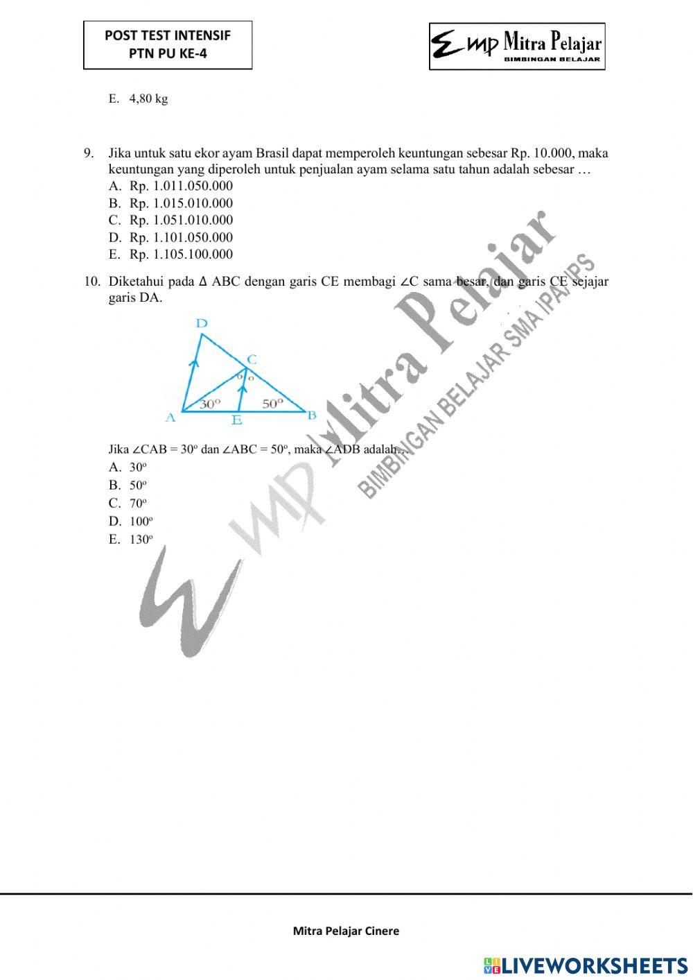 Post test pu 4 worksheet | Live Worksheets