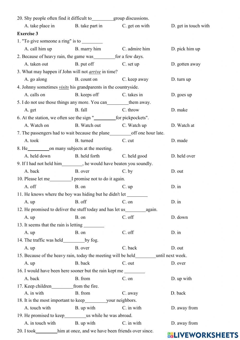 1921080 | English 9 Phrasal Verbs | Đo | LiveWorksheets