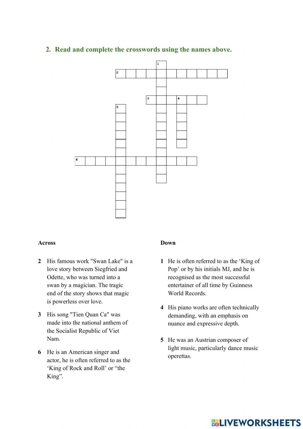 Unit 3: Music Worksheet worksheet | Live Worksheets