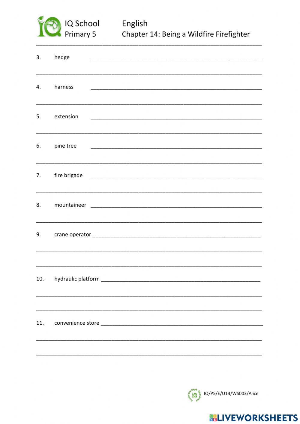Chapter 14 activity | Live Worksheets