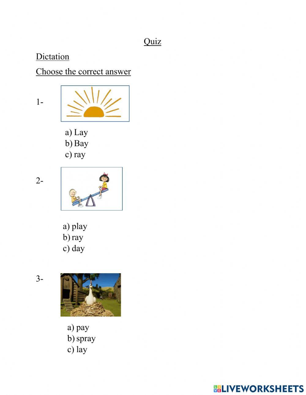 Ay sound interactive worksheet | Live Worksheets