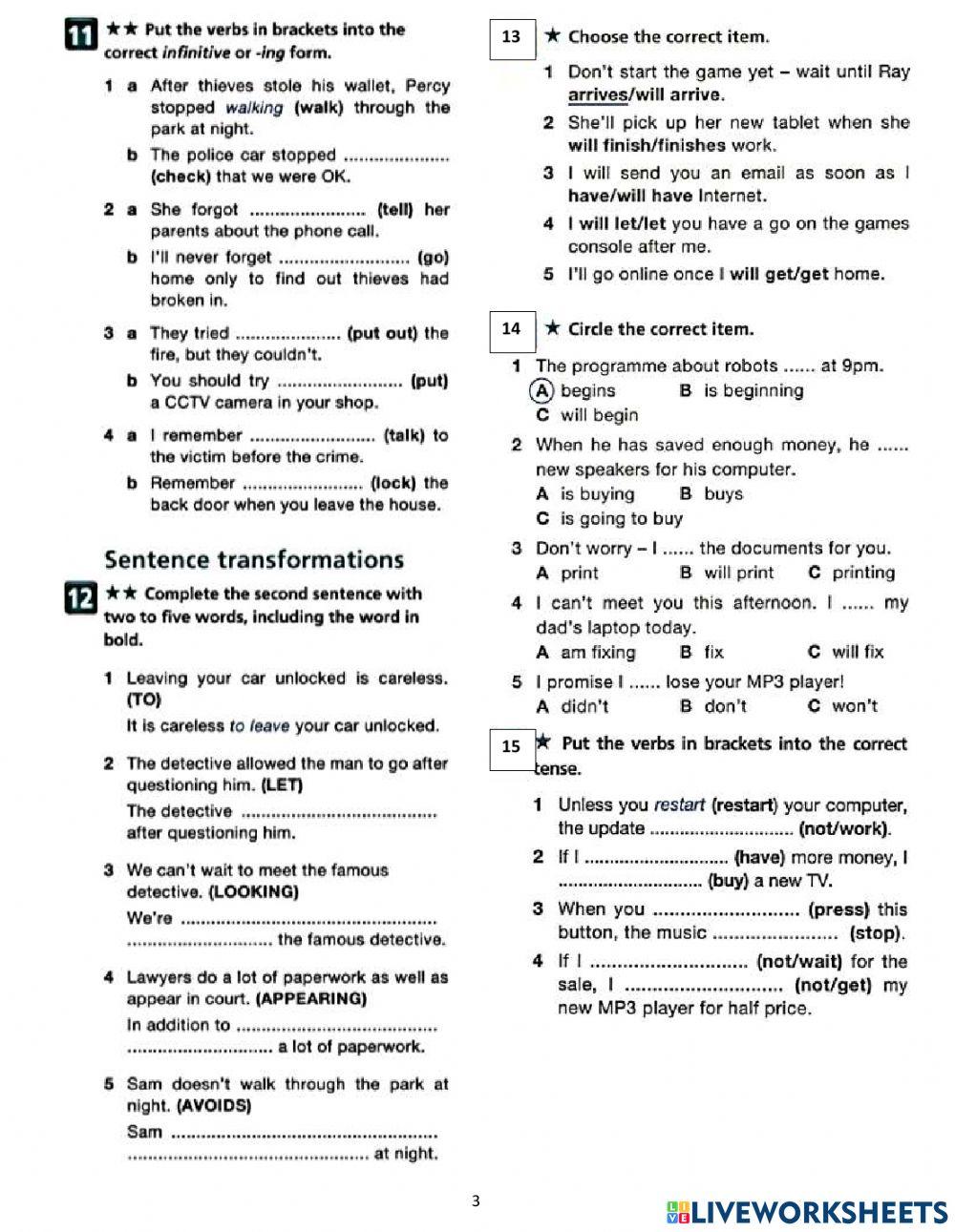 GRAMMAR REVISION-8 MID TERM 2 online exercise for | Live Worksheets