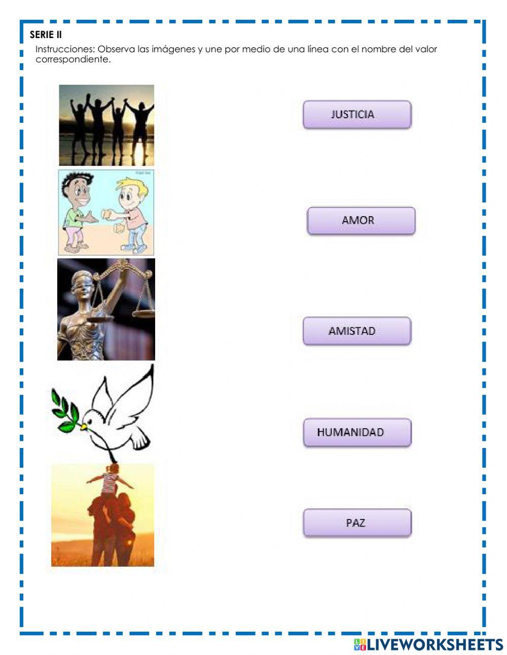 Evaluación Valores Interactive Worksheet Live Worksheets