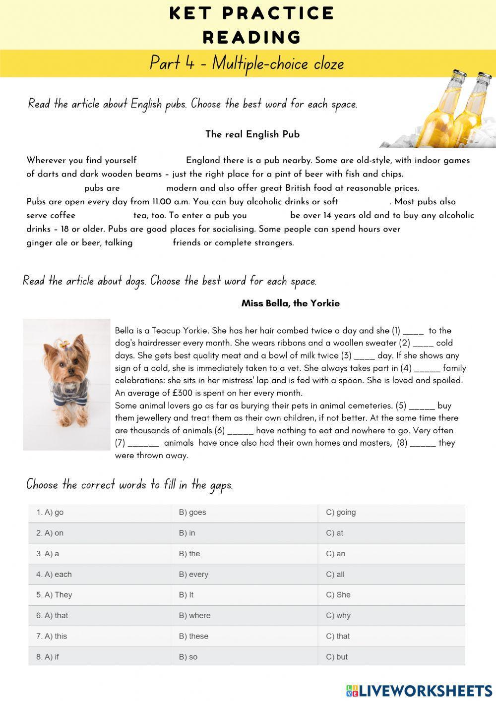 1921960 | KET Practice (Reading) | Manuela Baldi