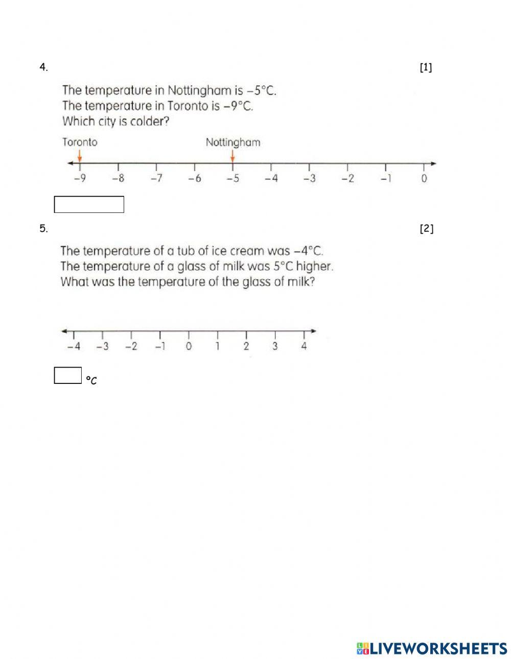 1922039 | Negative Numbers | Reginanlf | Liveworksheets