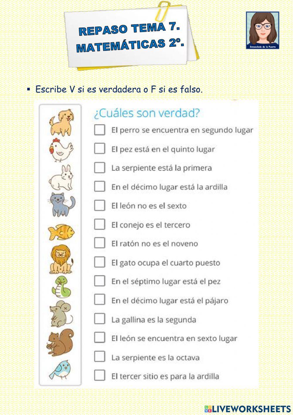 MATE 2º Repaso tema 7 worksheet | Live Worksheets