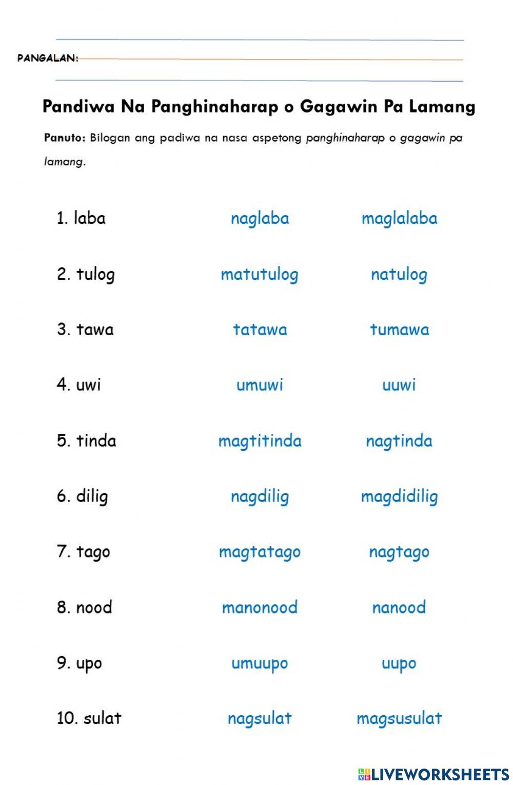 Mga Salitang Pandiwang Gagawin Pa Lang - vrogue.co Mga Salitang Pandiwang Gagawin Pa Lang - vrogue.co